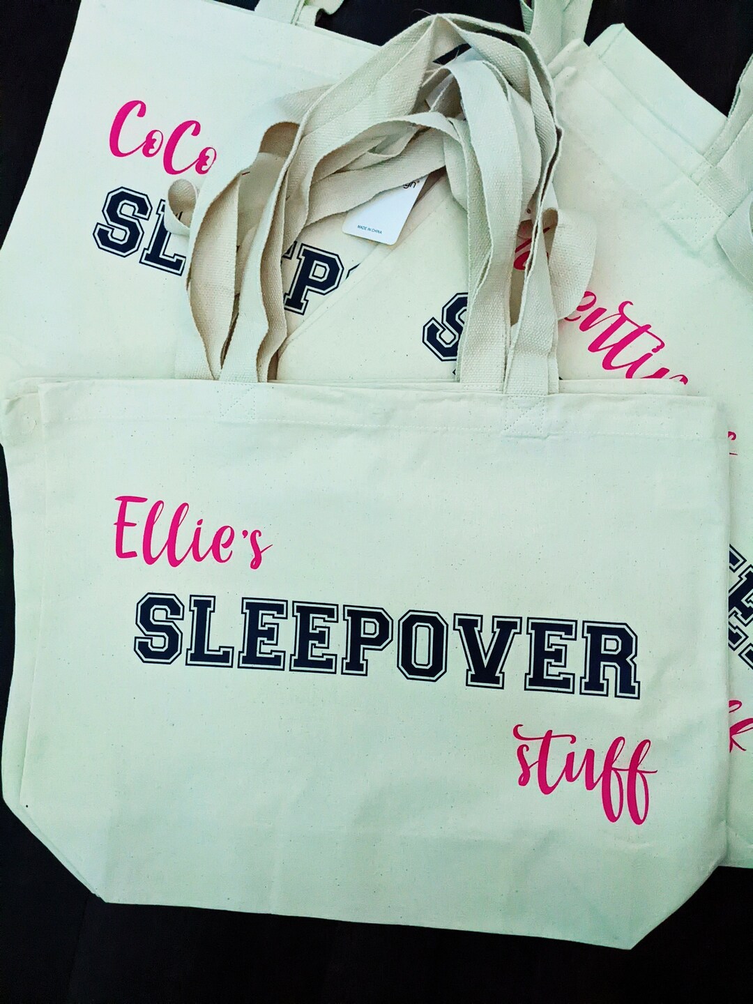 Personalized Sleepover Tote Bag | Slumber Party Bag | Slumber Party Fun ...