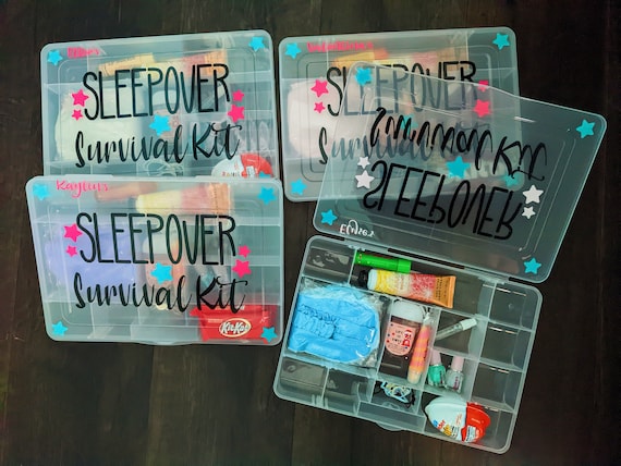 Personalized Sleepover Survival Kit Container Slumber Party - Etsy