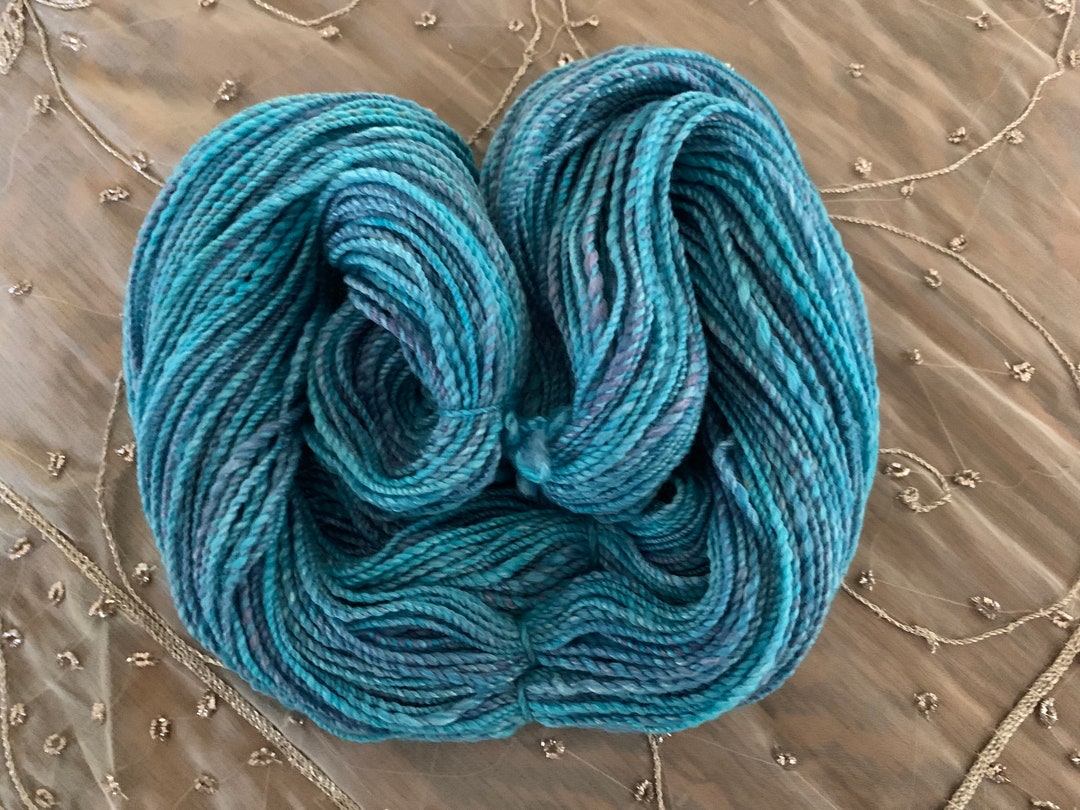 Handspun Yarn - Merino Wool/bamboo - “swimming Pool” - HS109 - Etsy