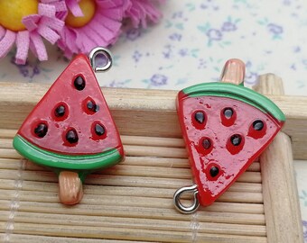 12 Resin Watermelon Slice Charms Earring Necklace Bracelet - Etsy