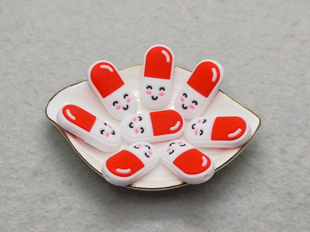 Silicone Bead Capsule Pill Focal Bead DIY Charm Pen Finding BS1802 - Etsy