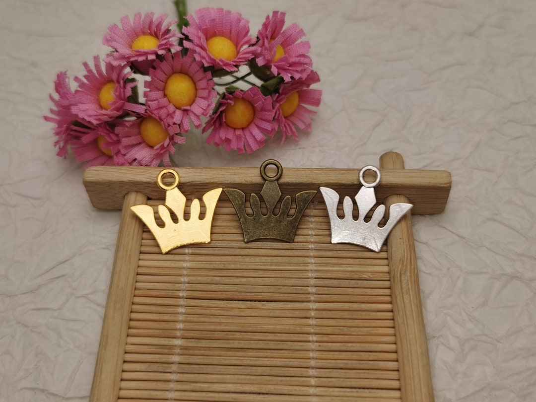 30/100 Pieces Metal Imperial Crown Pendant Necklace Earring Keychain ...