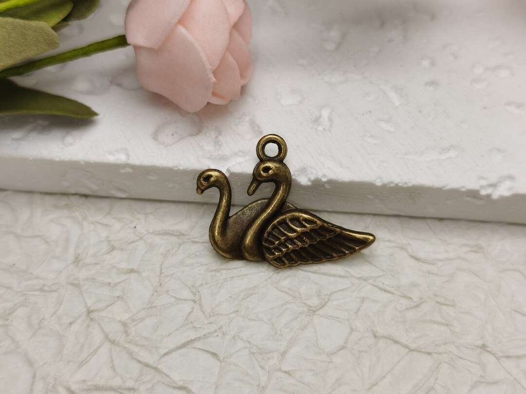 10/50 Pieces Metal Goose Swan Bird Pendant Necklace Earring Keychain ...