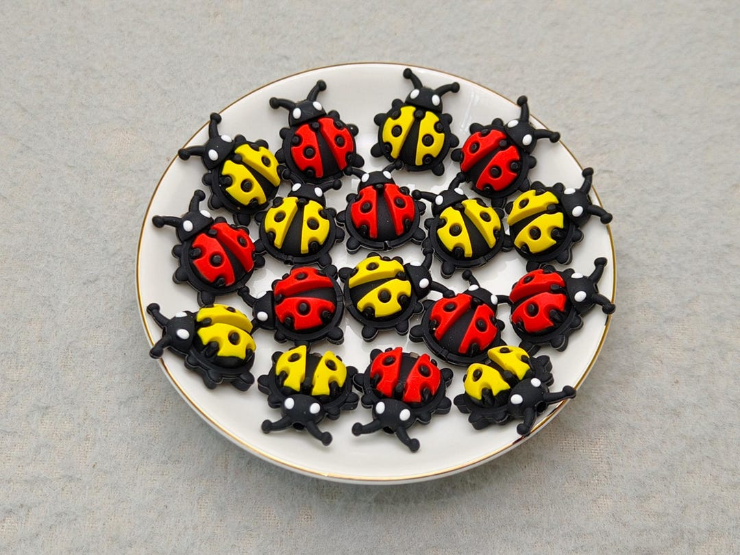 Silicone Bead 3D Ladybug Insect Focal Bead DIY Charm Pen Finding BS1496 ...