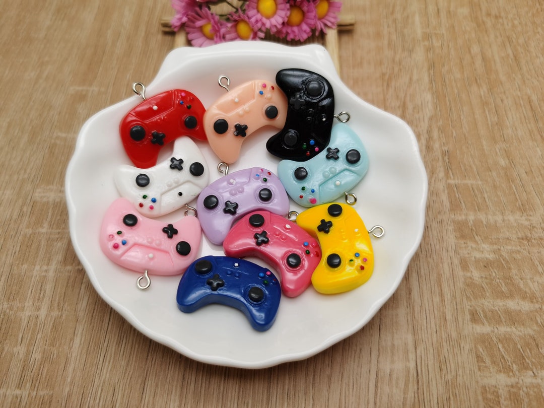 6/20 Pieces Plastic Xbox Game Controller Pendant Charm , Resin Handmade ...