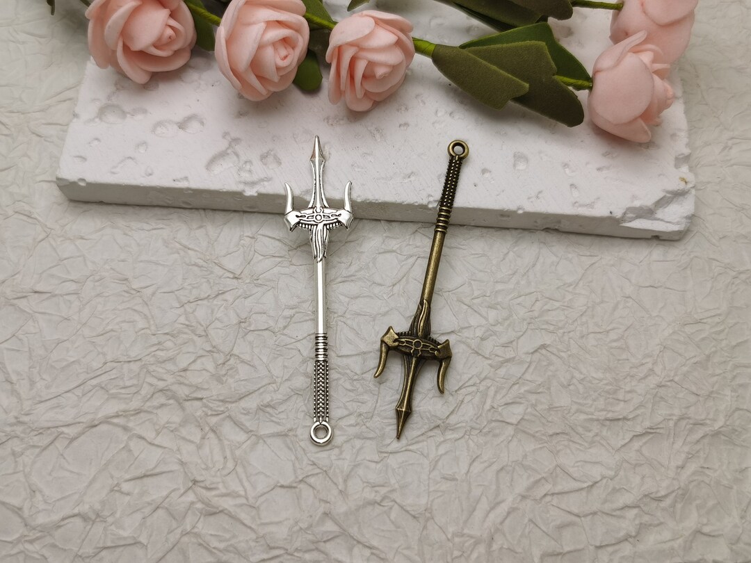 6/20 Pieces Metal Trident Spear Sword Dagger Katana Knife Pendant ...