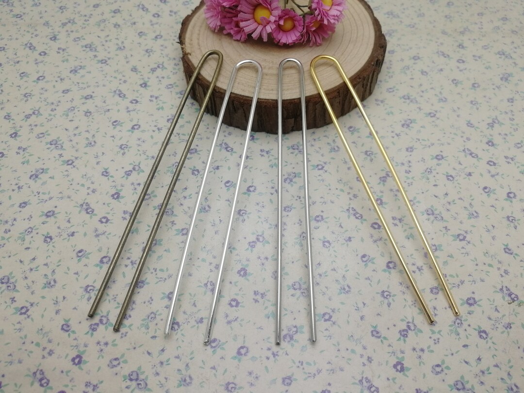Metal U Shape Hair Fork Pin Clip Headband Blank , Hairpin Hair Head ...