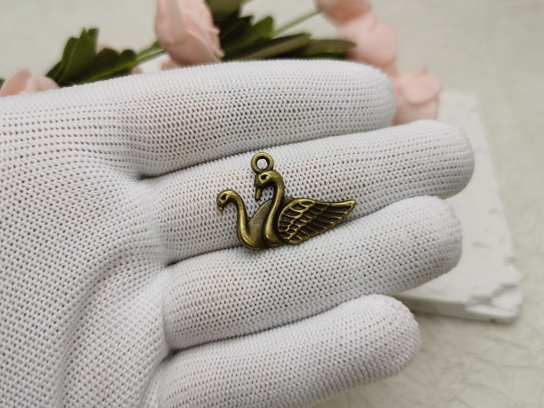 10/50 Pieces Metal Goose Swan Bird Pendant Necklace Earring Keychain ...