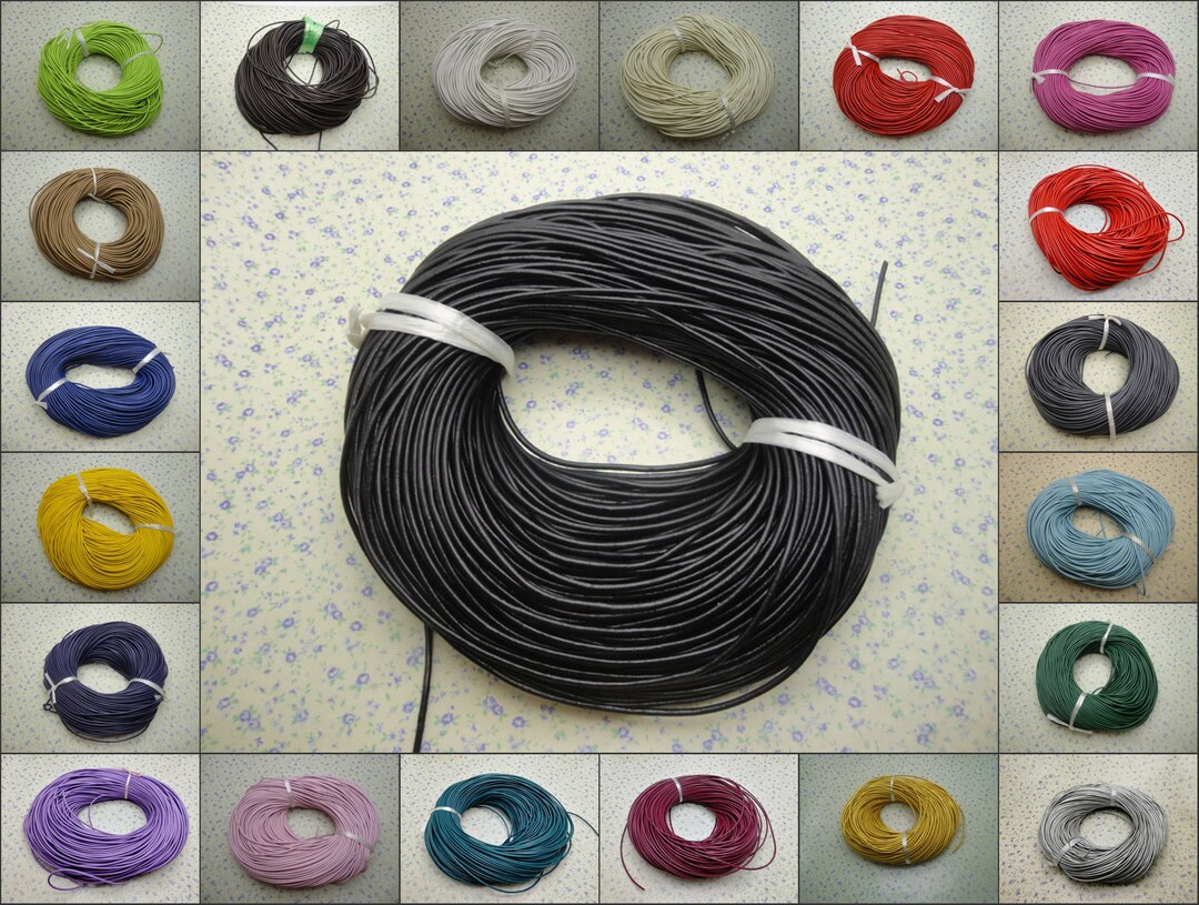 Genuine Real Leather Lacing Cord , 100 Yards 1.5 Mm Diameter Round ...