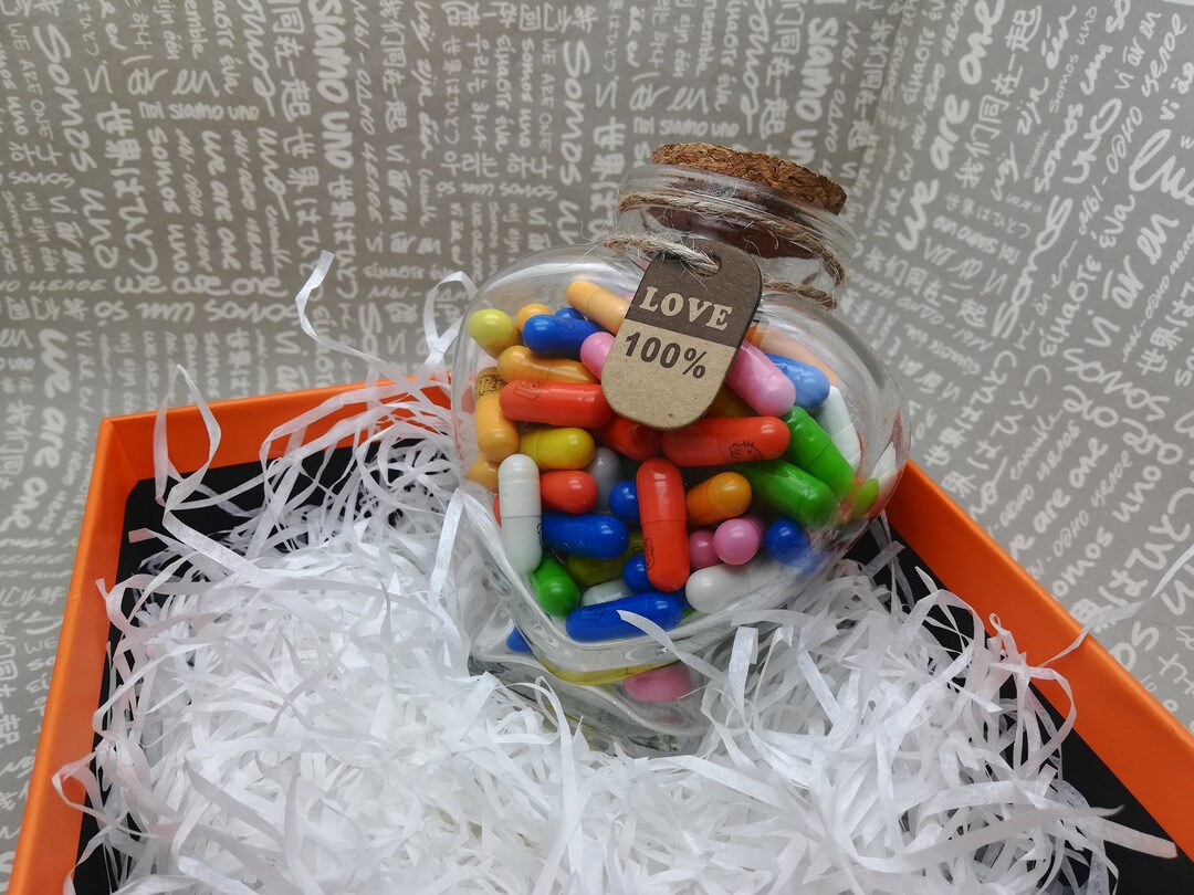 Wish Capsule Love Message in a Jar , I Miss You Letter Pill in Glass ...