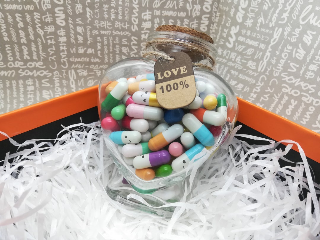 Wish Capsule Love Message in a Jar , I Miss You Letter Pill in Glass ...