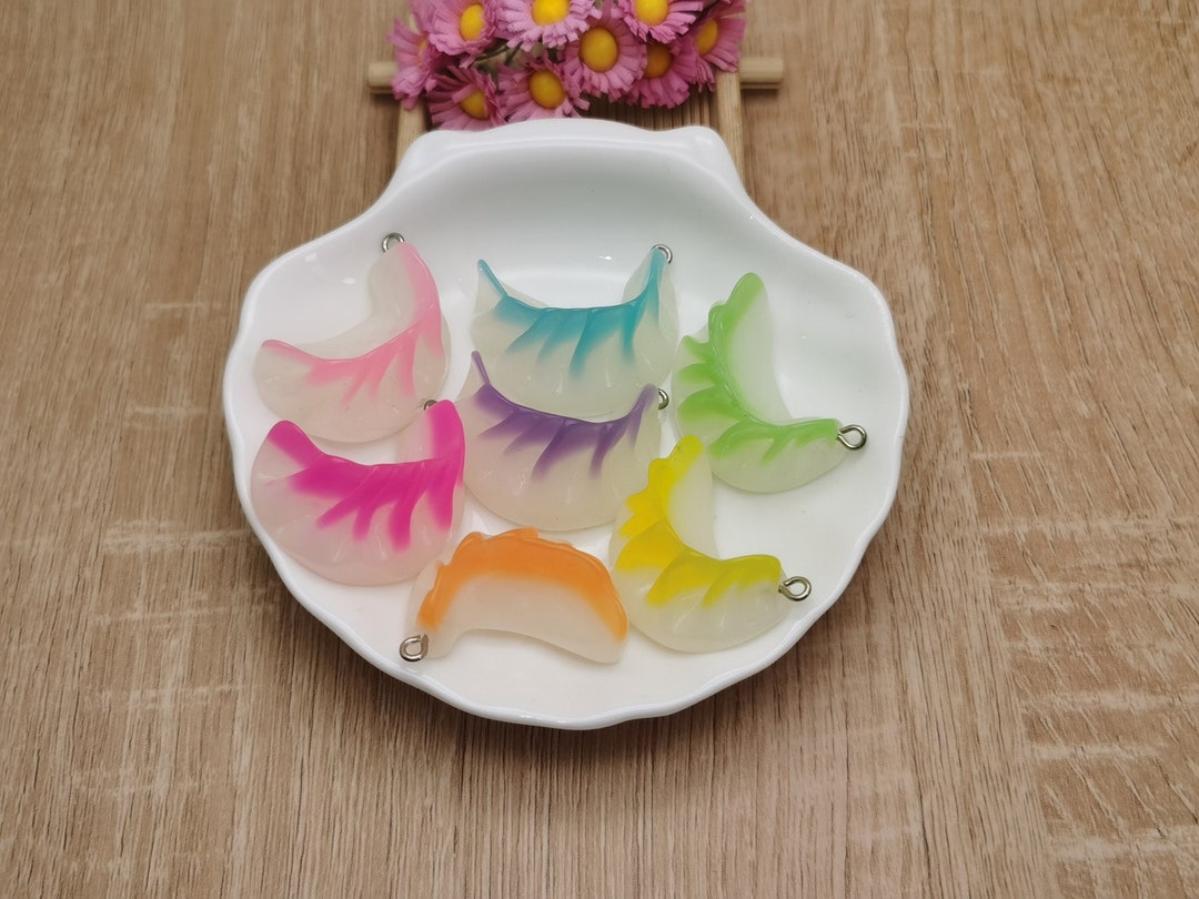 6/20 Pieces Plastic Dumpling Pendant Charm , Resin Handmade Craft ...