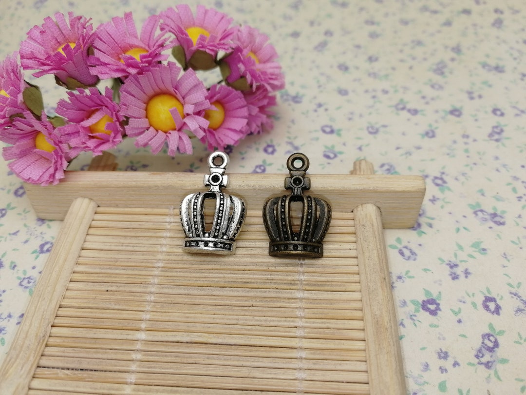 20/100 Pieces Metal Imperial Crown Pendant Necklace Earring Keychain ...