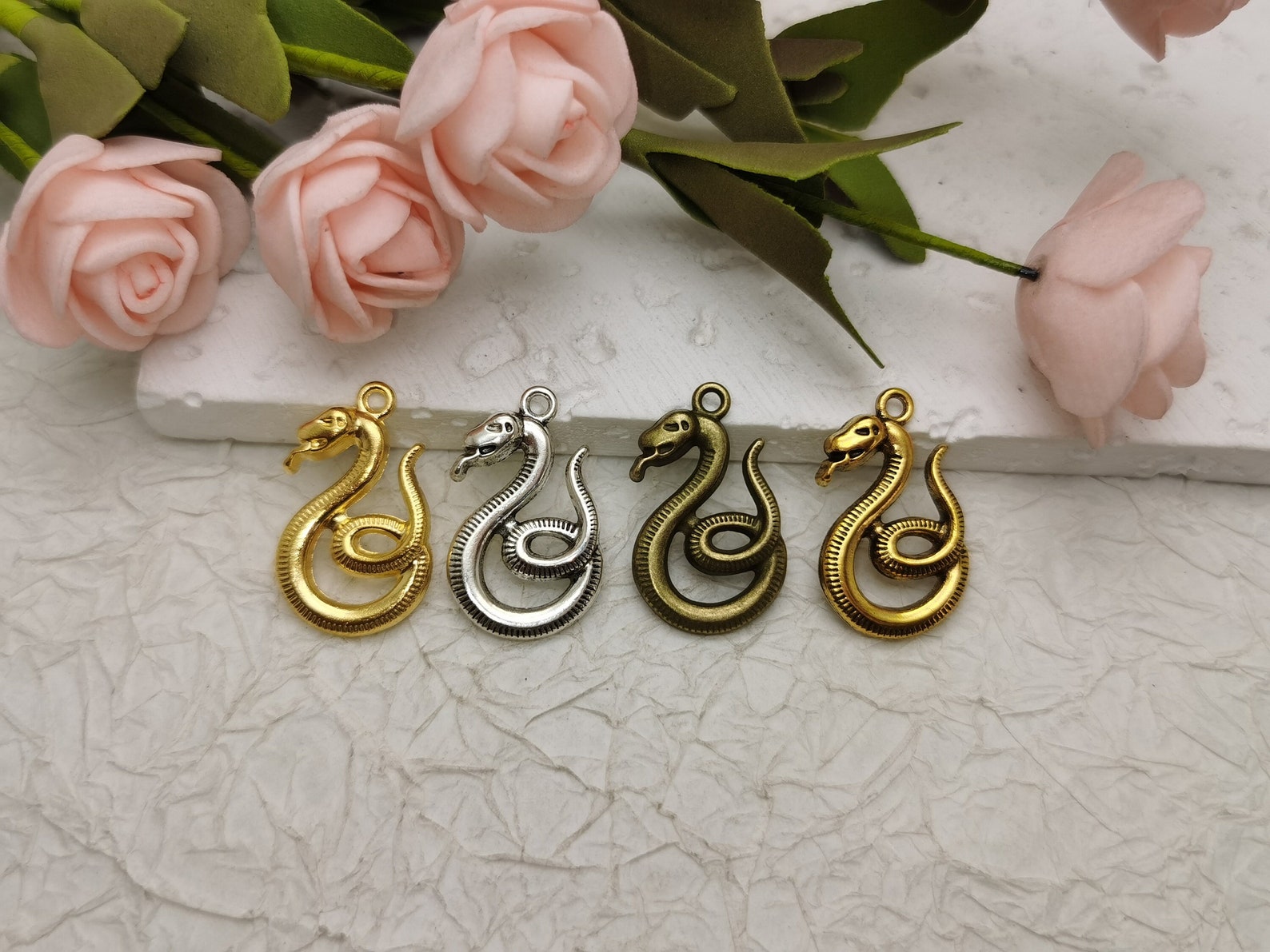 6/20 Pieces Metal Snake Cobra Viper Serpent Pendant Necklace Earring ...