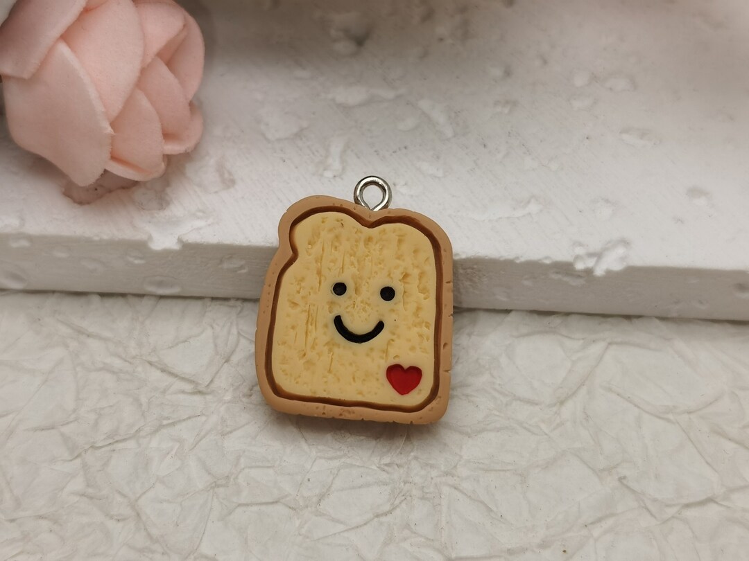 6/20 Pieces Plastic French Toast Bread Bun Pendant Charm , Resin ...