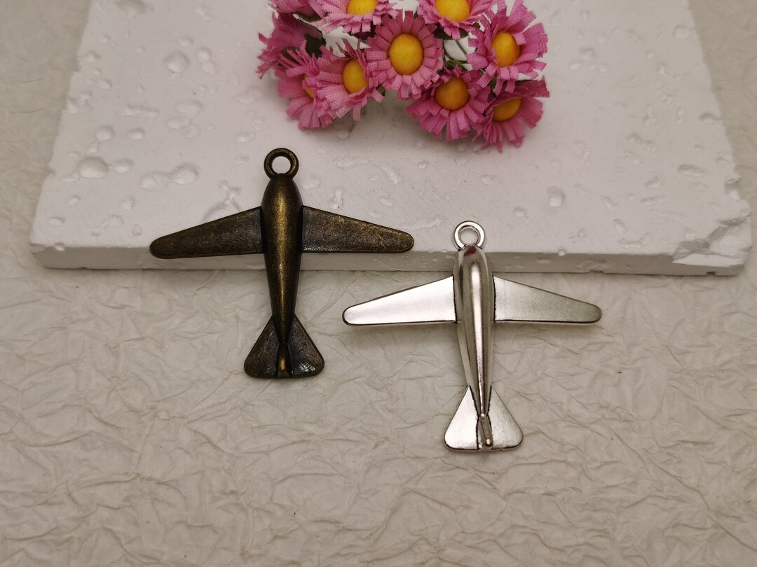 6/20 Pcs Metal Airplane Plane Aeroplane Pendant Necklace Earring ...
