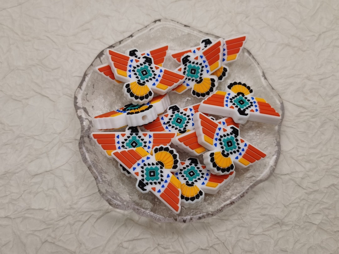 Silicone Bead Aztec Indian Eagle Focal Bead for Pen Bracelet Necklace ...