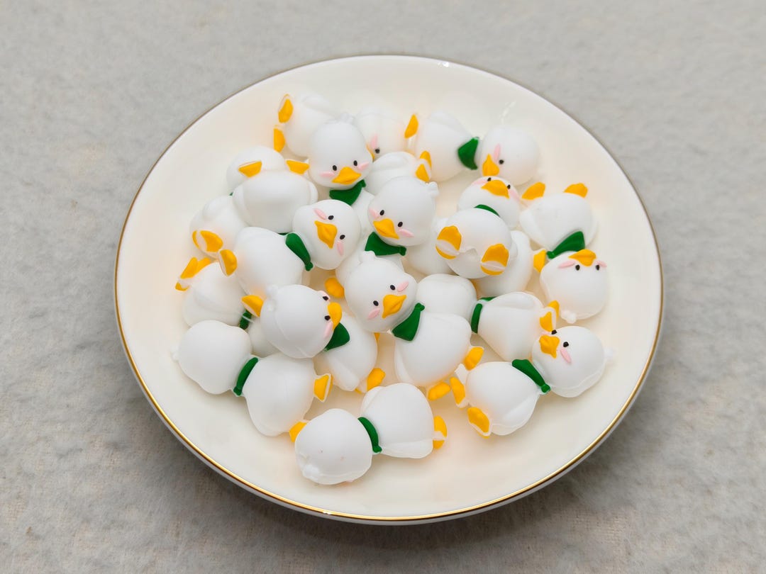 Silicone Bead 3D White Duck Focal Bead DIY Charm Pen Finding BS1469 - Etsy