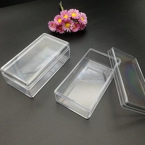 4 Pieces 75x40x25mm Rectangle Shape Clear PS Plastic Box , Jewelry Bead ...