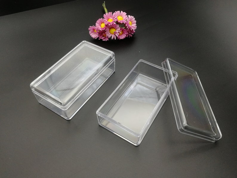 4 Pieces 75x40x25mm Rectangle Shape Clear PS Plastic Box , Jewelry Bead ...