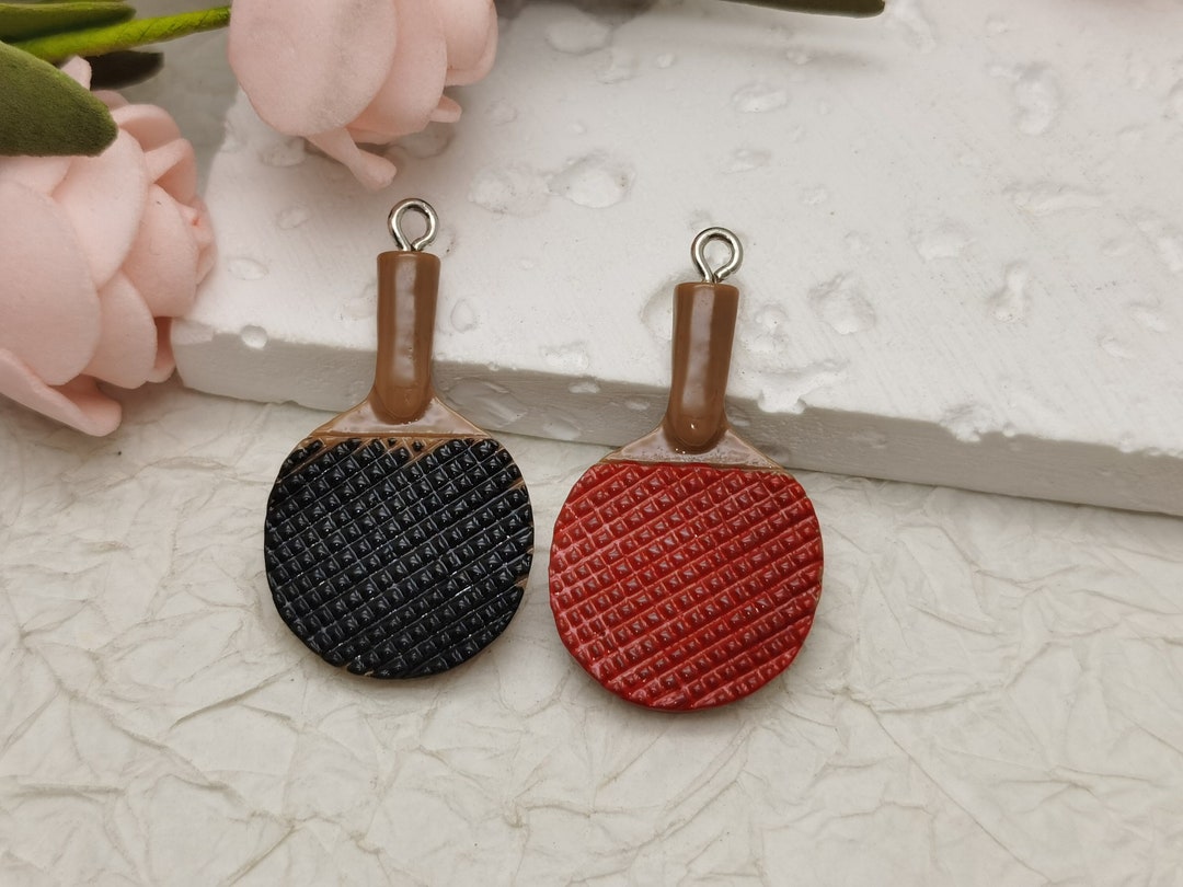 6/20 Pieces Plastic Ping Pong Racket Table Tennis Bat Pendant Charm ...
