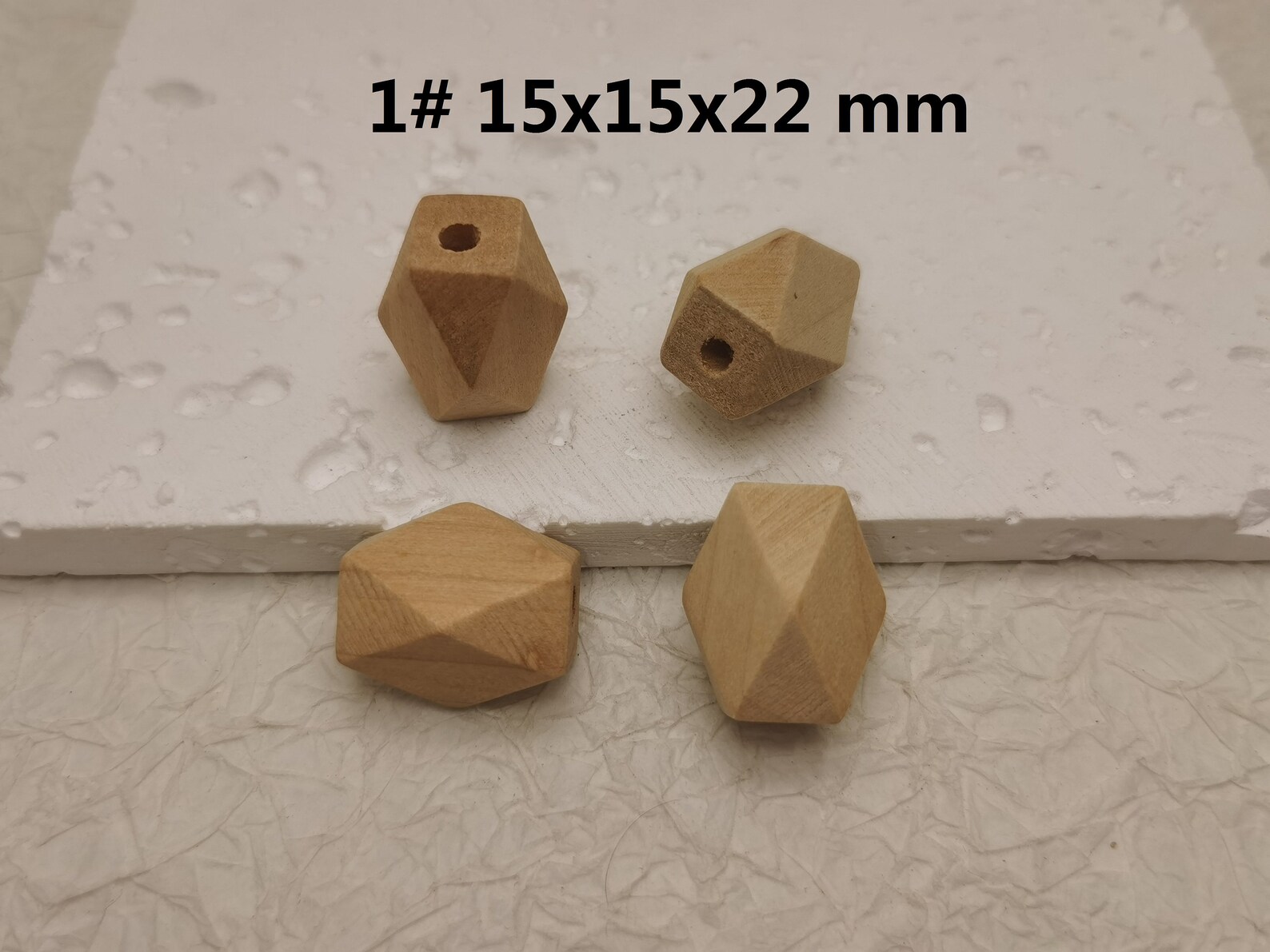 10 Pieces Natural Wood Bead Polyhedral Irregular Geometry Shape ...