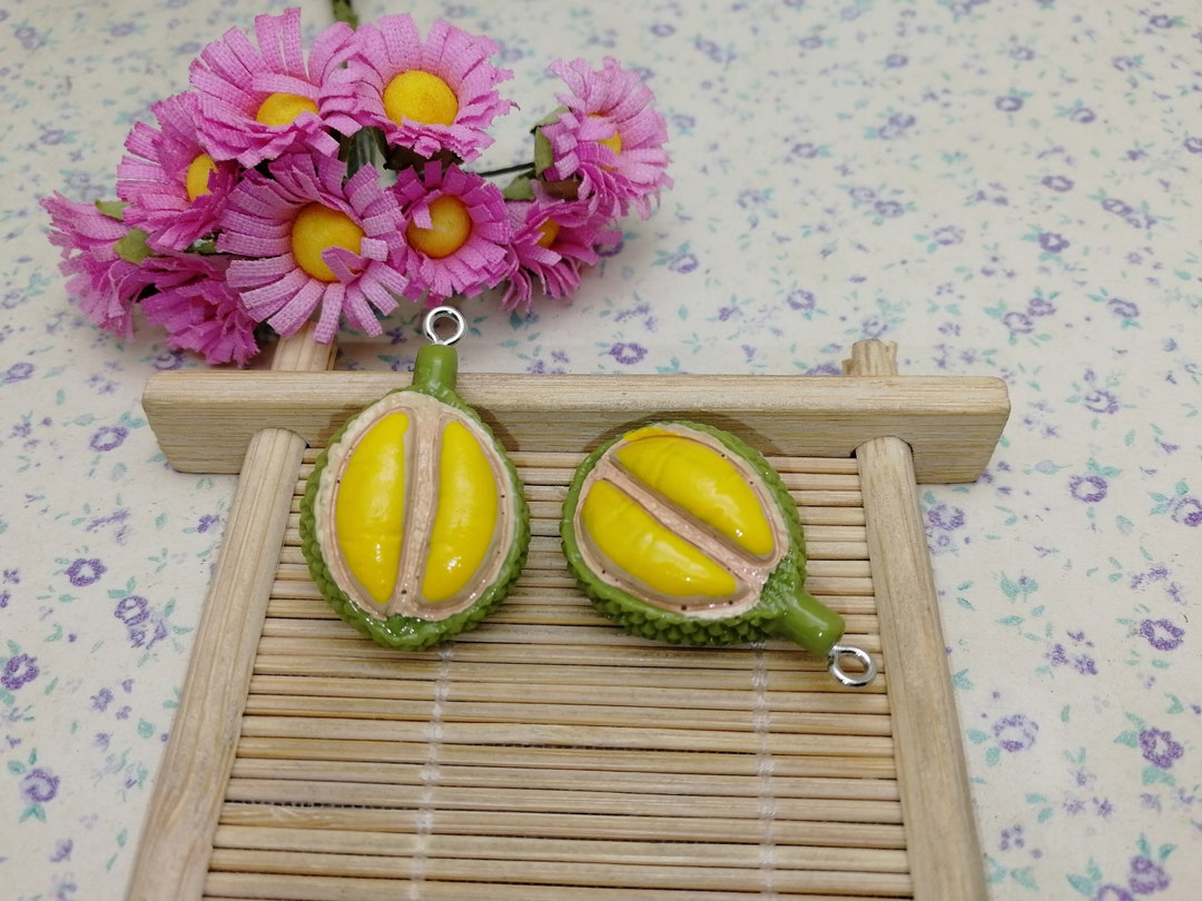 6/20 Pieces Plastic Durian Fruit Pendant Charm , Resin Handmade Jewelry ...