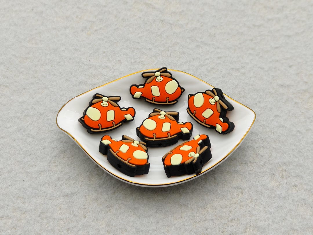Silicone Bead Helicopter Plane Focal Bead DIY Charm Pen Finding BS2237 ...