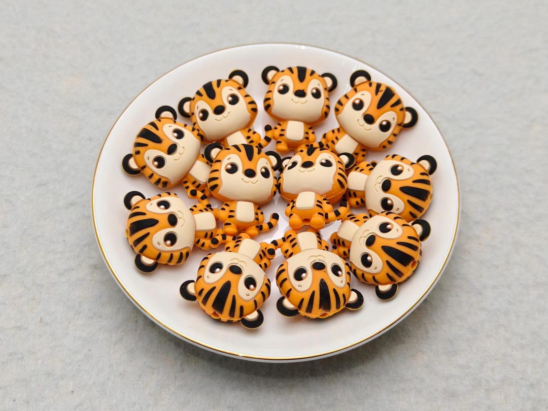 Silicone Bead 3D Tiger Focal Bead DIY Charm Pen Finding BS1462 - Etsy