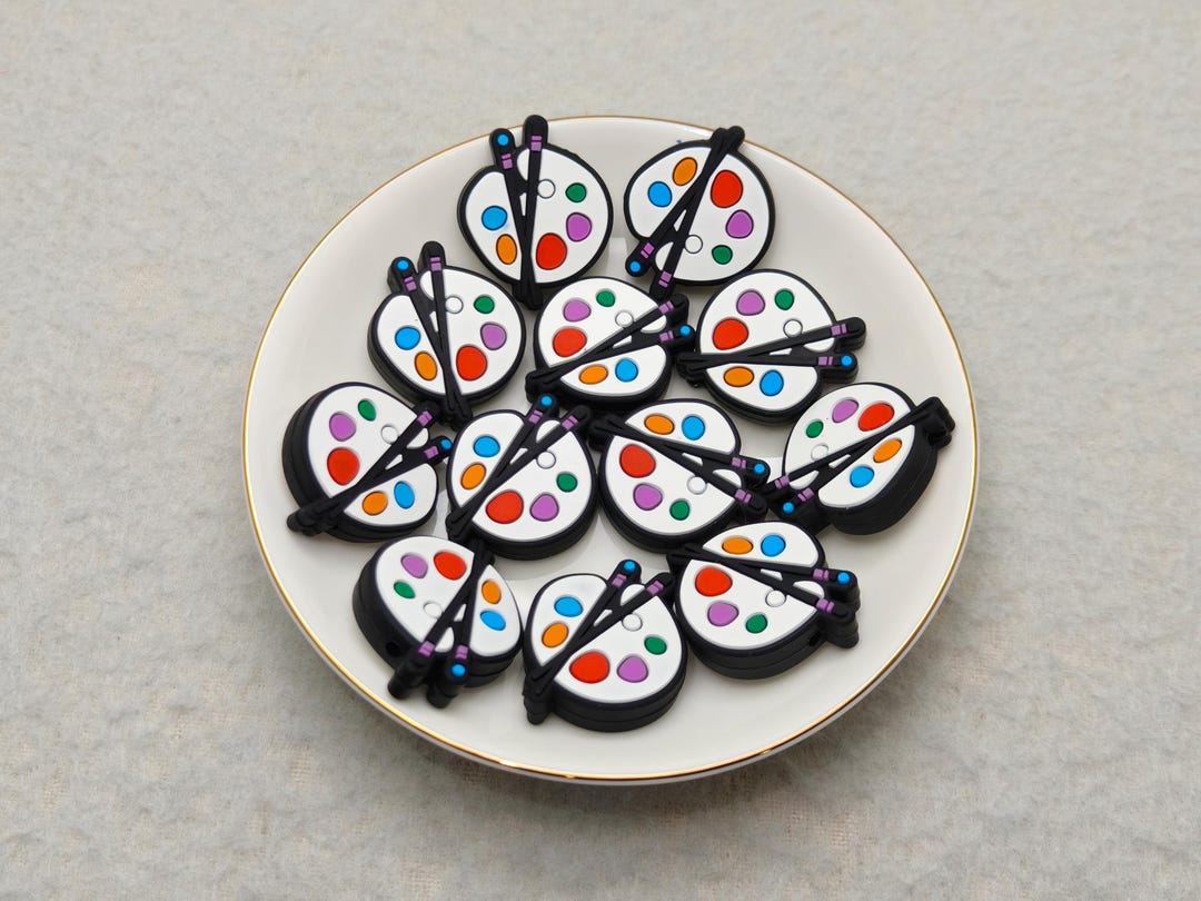 Silicone Bead Palette Drawing Board Focal Bead DIY Charm Pen Finding ...