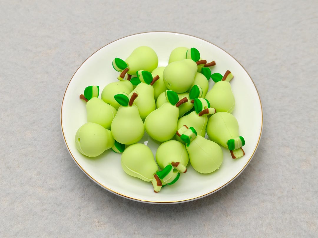 Silicone Bead Pear Fruit Focal Bead for Pen Bracelet Necklace Keychain ...