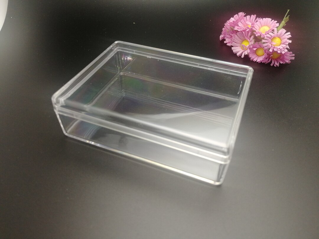 4 Pieces 85x65x25mm Rectangle Shape Clear PS Plastic Box , Jewelry Bead ...