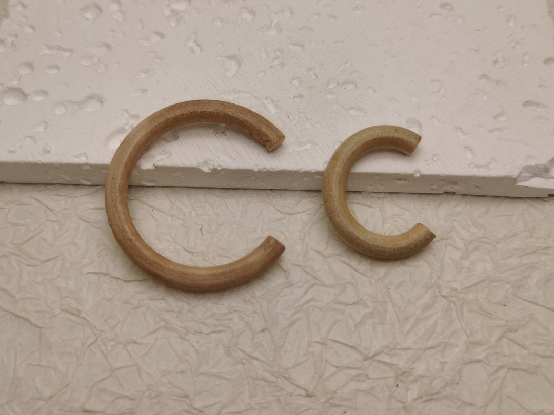 6 Pieces Letter C Round Circle Hoop Shape Natural Wooden Pendant ...