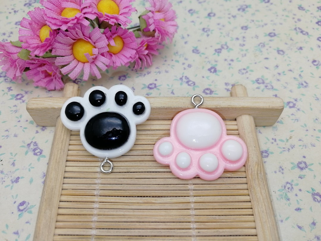6/20 Pieces Plastic Dog Paw Claw Pendant Charm , Resin Handmade Jewelry ...