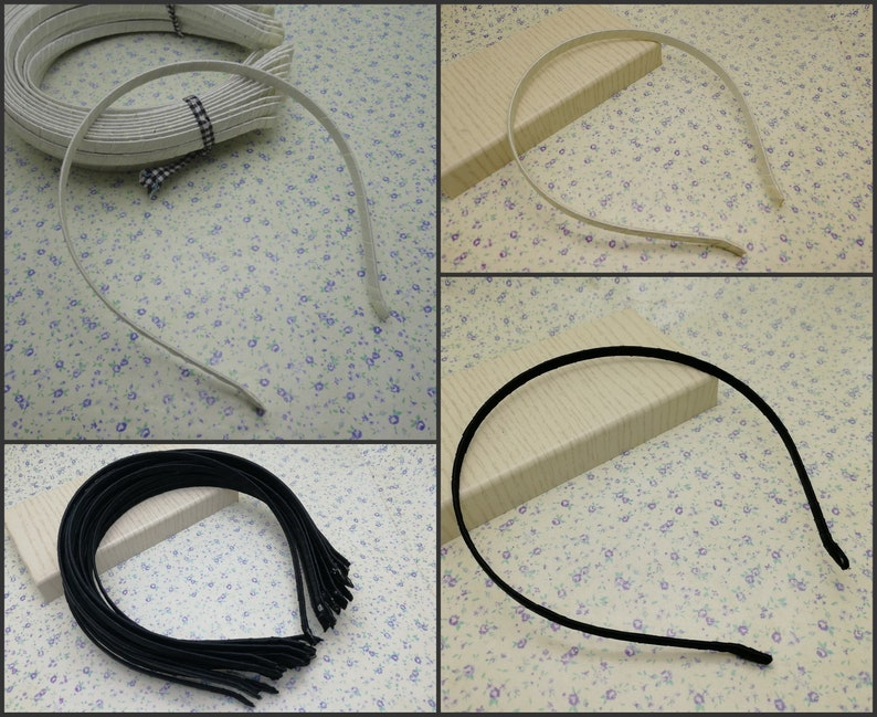 7 Mm Width Satin Covered Metal Headband Blank , Hair Head Band Barrette ...