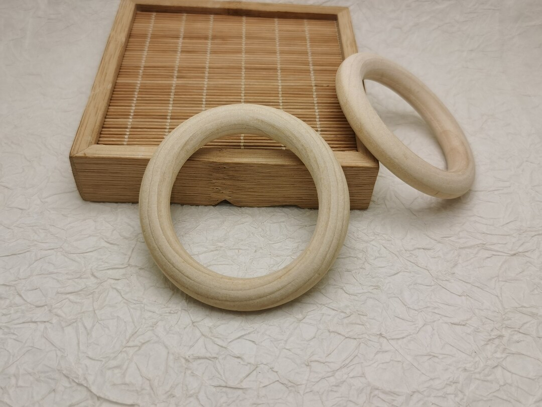 6/30 Pieces 7CM Width Natural Wood Round Ring Circle Hoop Charm ...