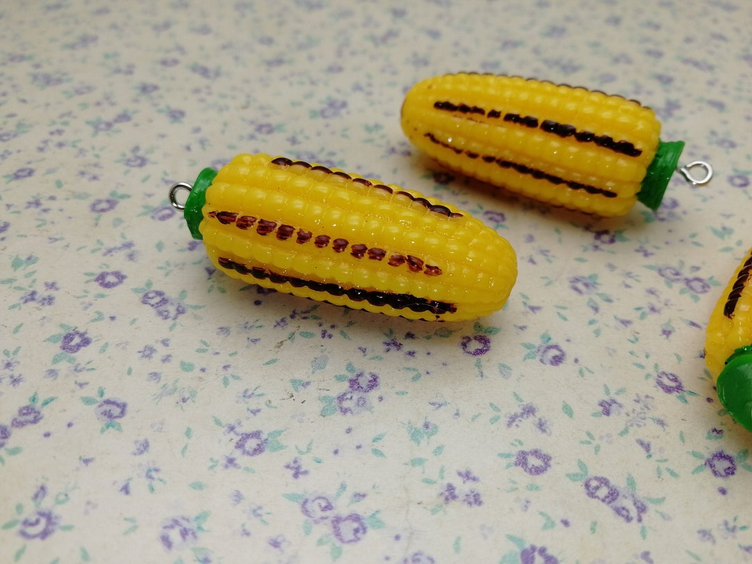 6/20 Pieces Plastic Corn Maize Pendant Charm , Resin Handmade Craft ...