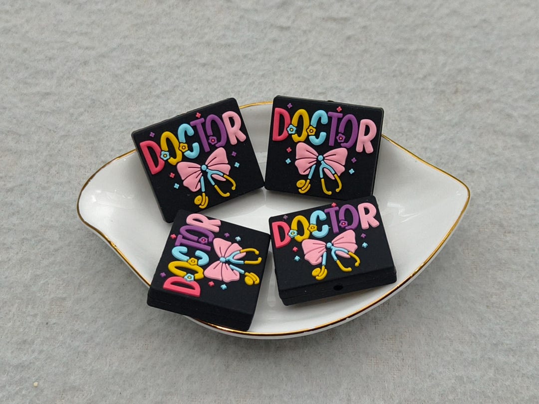 Silicone Bead Medical Doctor Stethoscope Bow Focal Bead DIY Charm Pen ...