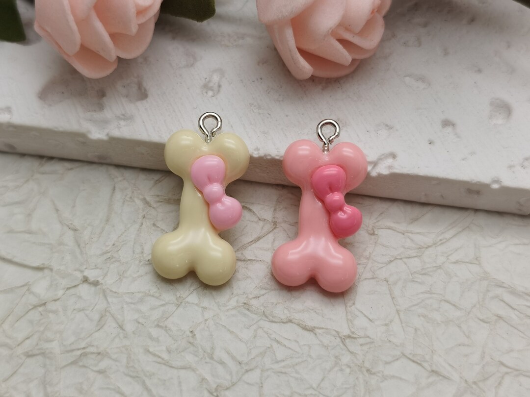 6/20 Pieces Plastic Dog Bone Pendant Charm , Resin Handmade Craft ...