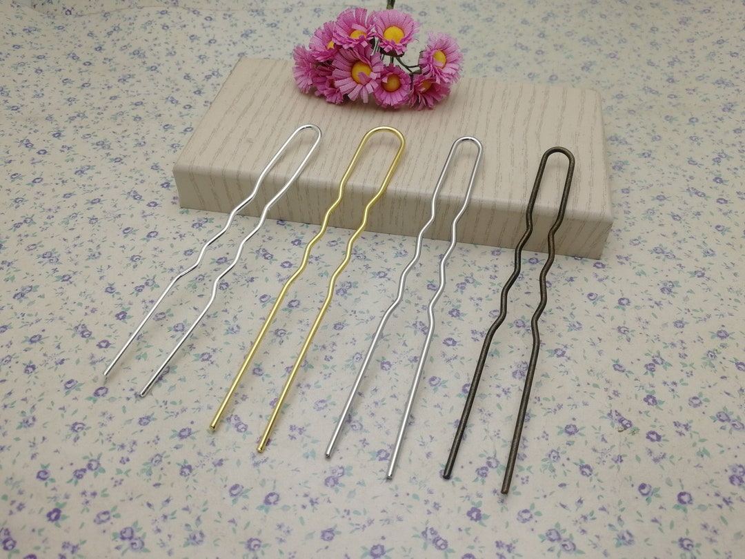 Metal U Shape Hair Fork Pin Clip Headband Blank , Hairpin Hair Head ...