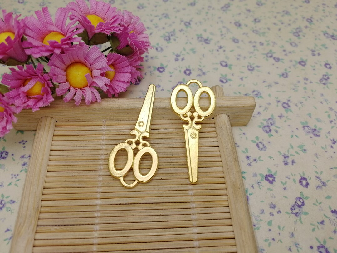10/50 Pieces Metal Scissors Shears Pendant Necklace Earring Keychain ...