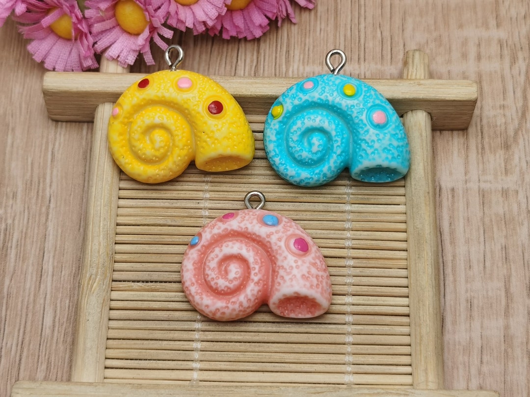 6/20 Pieces Plastic Sea Shell Conch Snail Pendant Charm , Resin ...