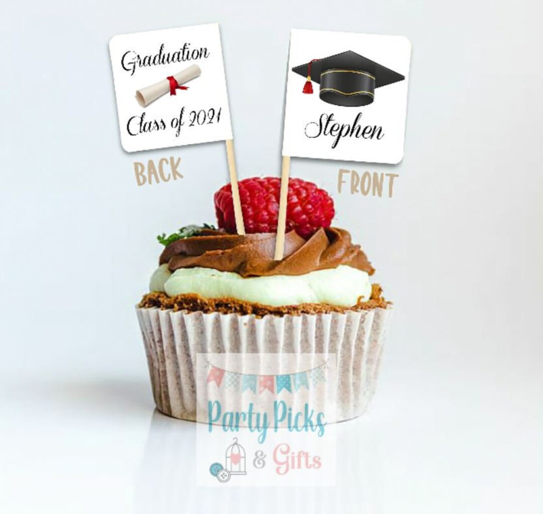 Toppers de pastel de graduación personalizados, cupcakes de graduación ...