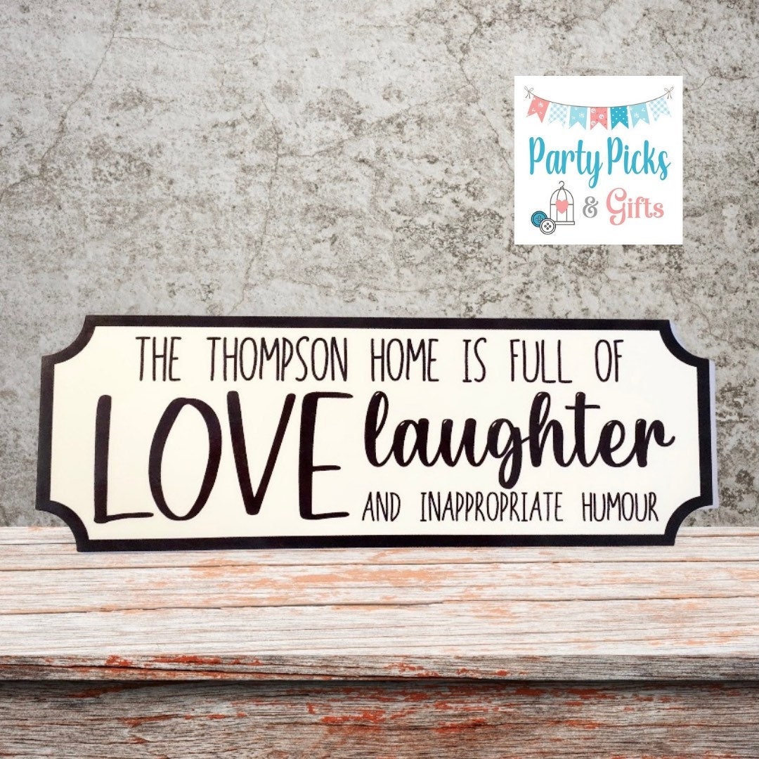 Funny FAMILY SIGNS, PERSONALISED Family Gift, Signs for Home, Funny ...
