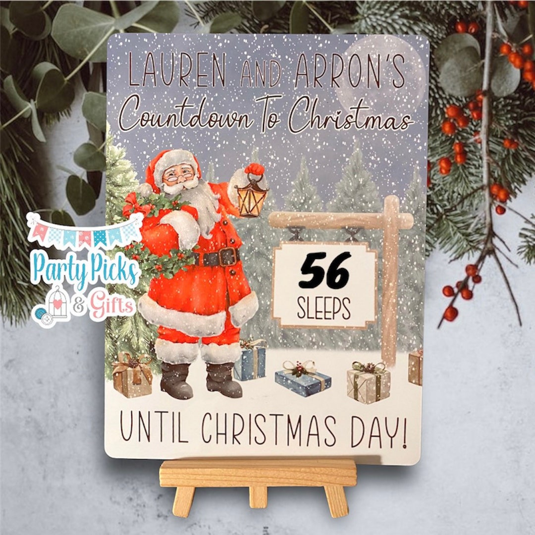 Christmas Countdown Sign Easel Pen PERSONALISED Countdown to - Etsy