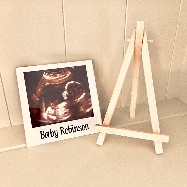 BABY SCAN GIFT Personalised Ceramic Photo & Easel Keepsake - Etsy UK