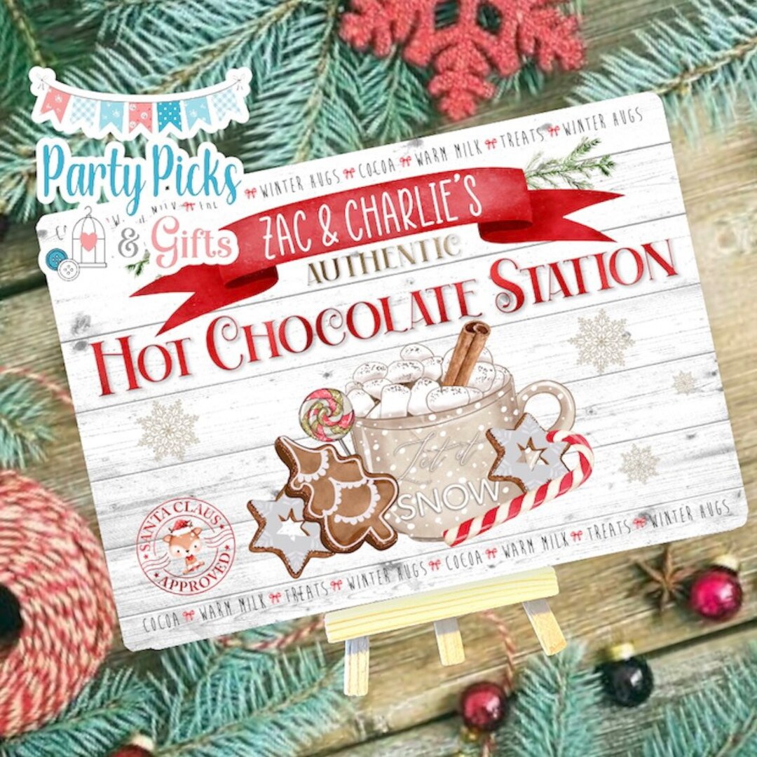 Hot Chocolate Station, Christmas Hot Chocolate Sign, PERSONALISED SIGN ...