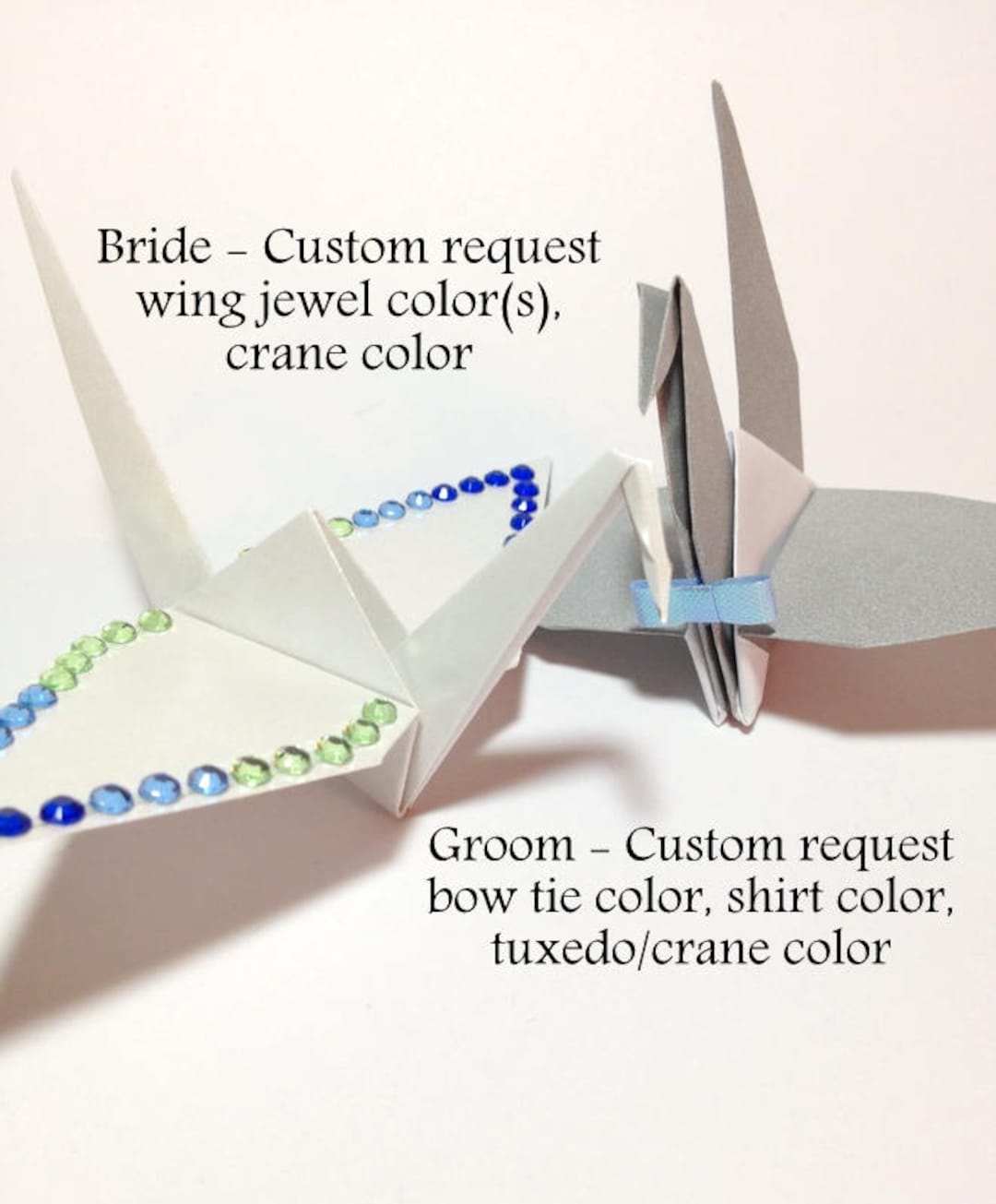 CUSTOM ORIGAMI Cake Toppers, Origami Bride & Groom, First Anniversary ...