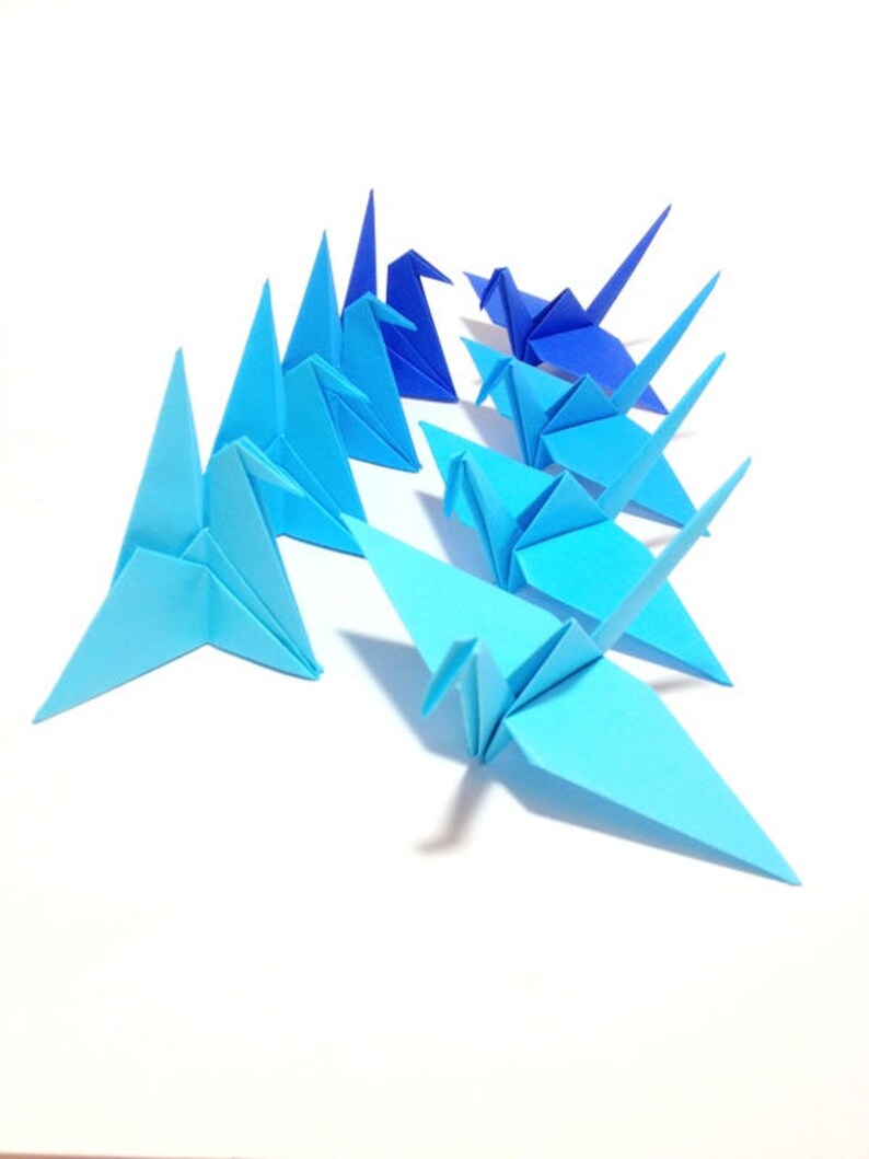 Ombre Blue Origami Cranes Origami Garlands Origami Cake - Etsy