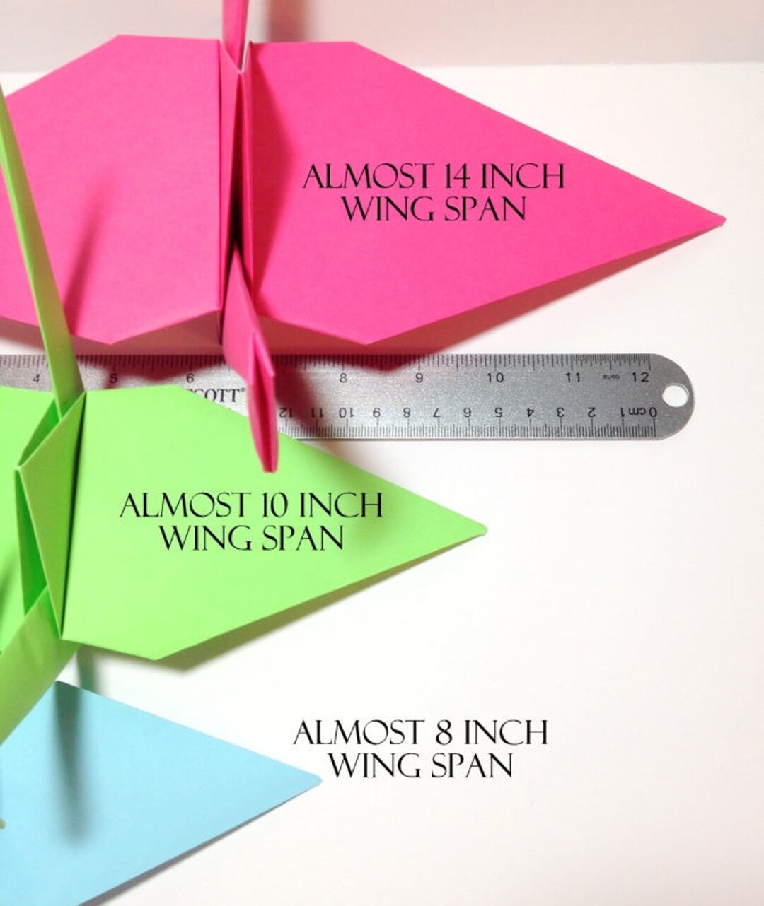 EXTRA Large Origami Cranes, Rainbow Origami, Origami Decoration, Over ...